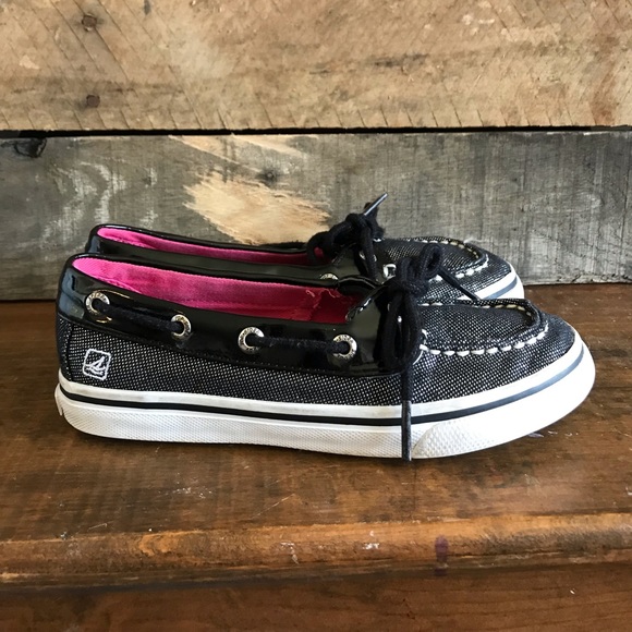 Sperry | Shoes | Sperry Girls Black Sparkly Topsider Boat Shoes | Poshmark